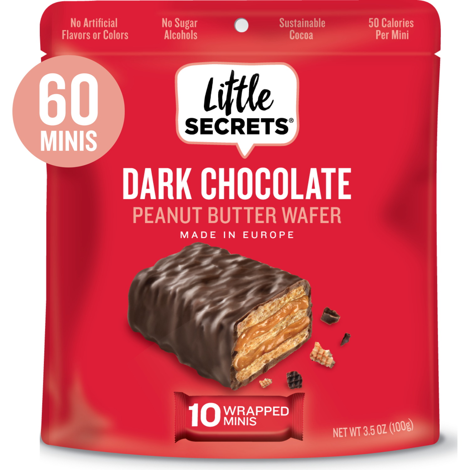 Mini Dark Chocolate Wafers w/ Peanut Butter | Nothing Artificial ...